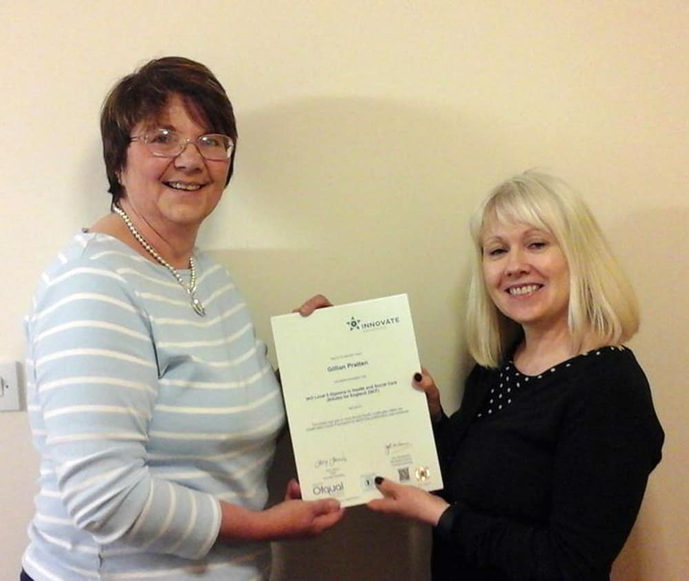 Jill completes her Diploma in Health & Social Care - Care Wyvern